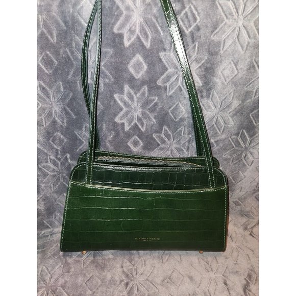 Firenze | Bags | Hunter Green Croc Pattern Divina Firenze Handbag ...